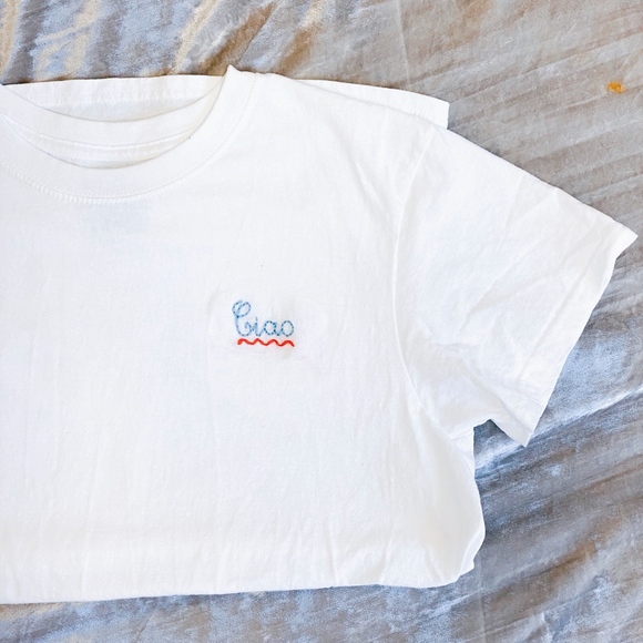 Sttch | Tops | Handmade Embroidered Caio Tee | Poshmark